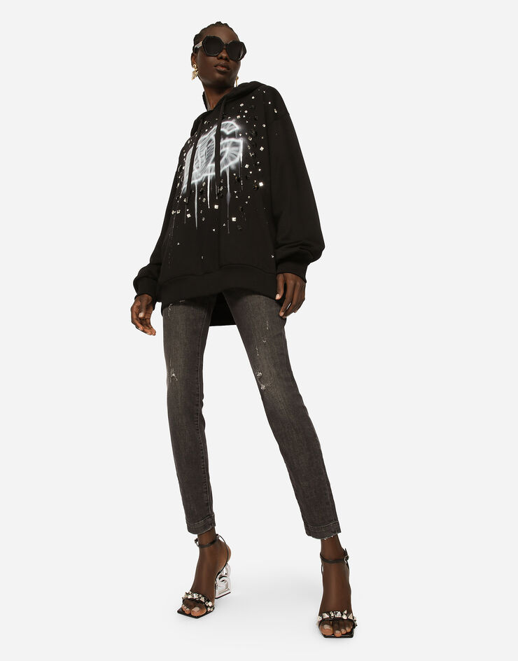 Deep blue denim Audrey jeans with ripped details en Multicolor de Mujer ...