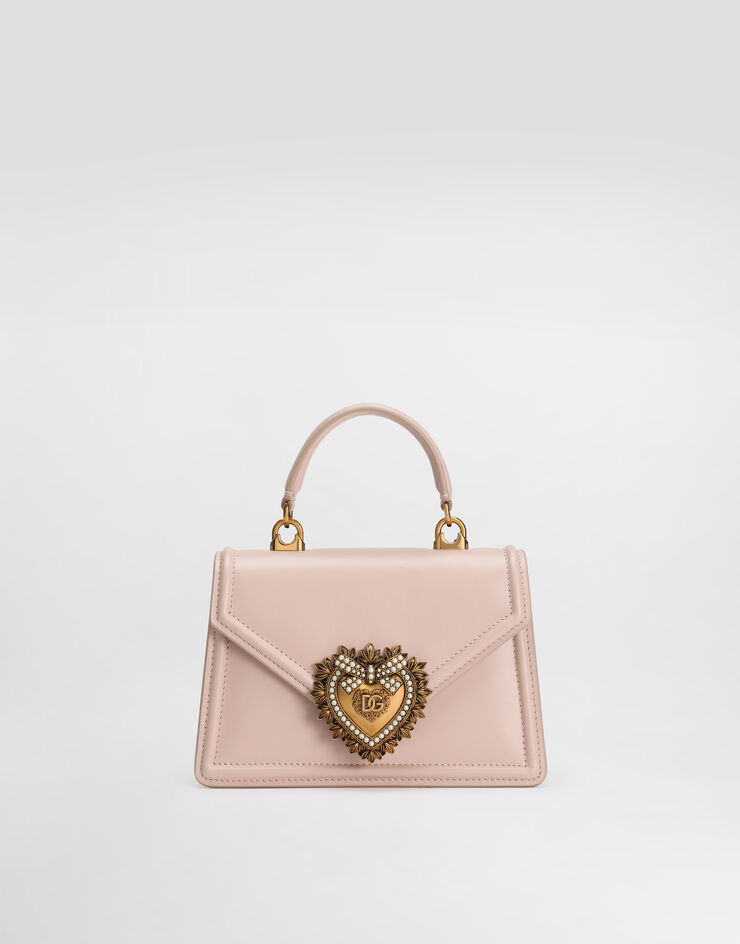 Small smooth calfskin Devotion bag in Pale Pink for Women | Dolce&Gabbana®