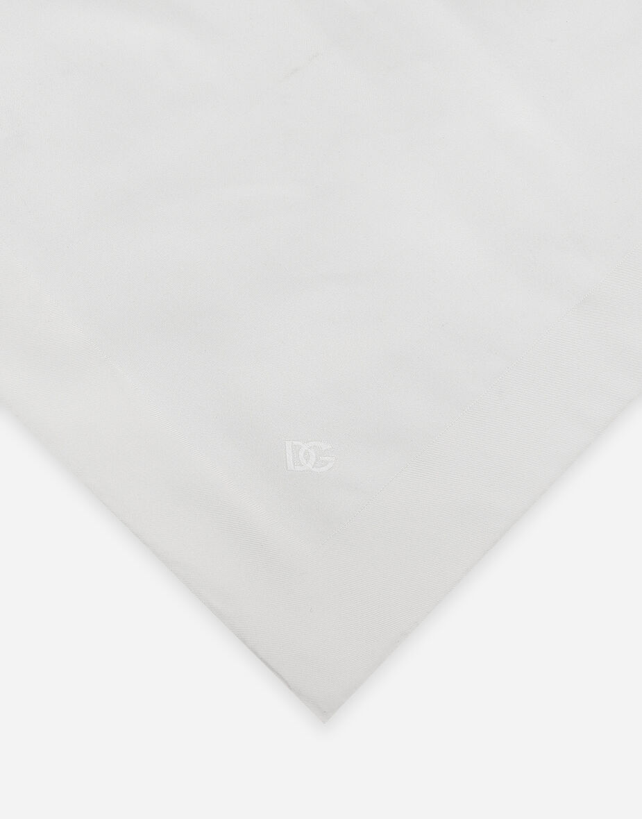 Silk pocket square with DG logo embroidery in White for Men | Dolce ...