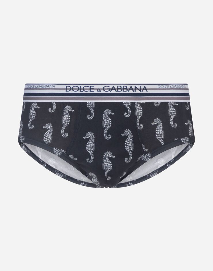Cotton Brando briefs with seahorse print