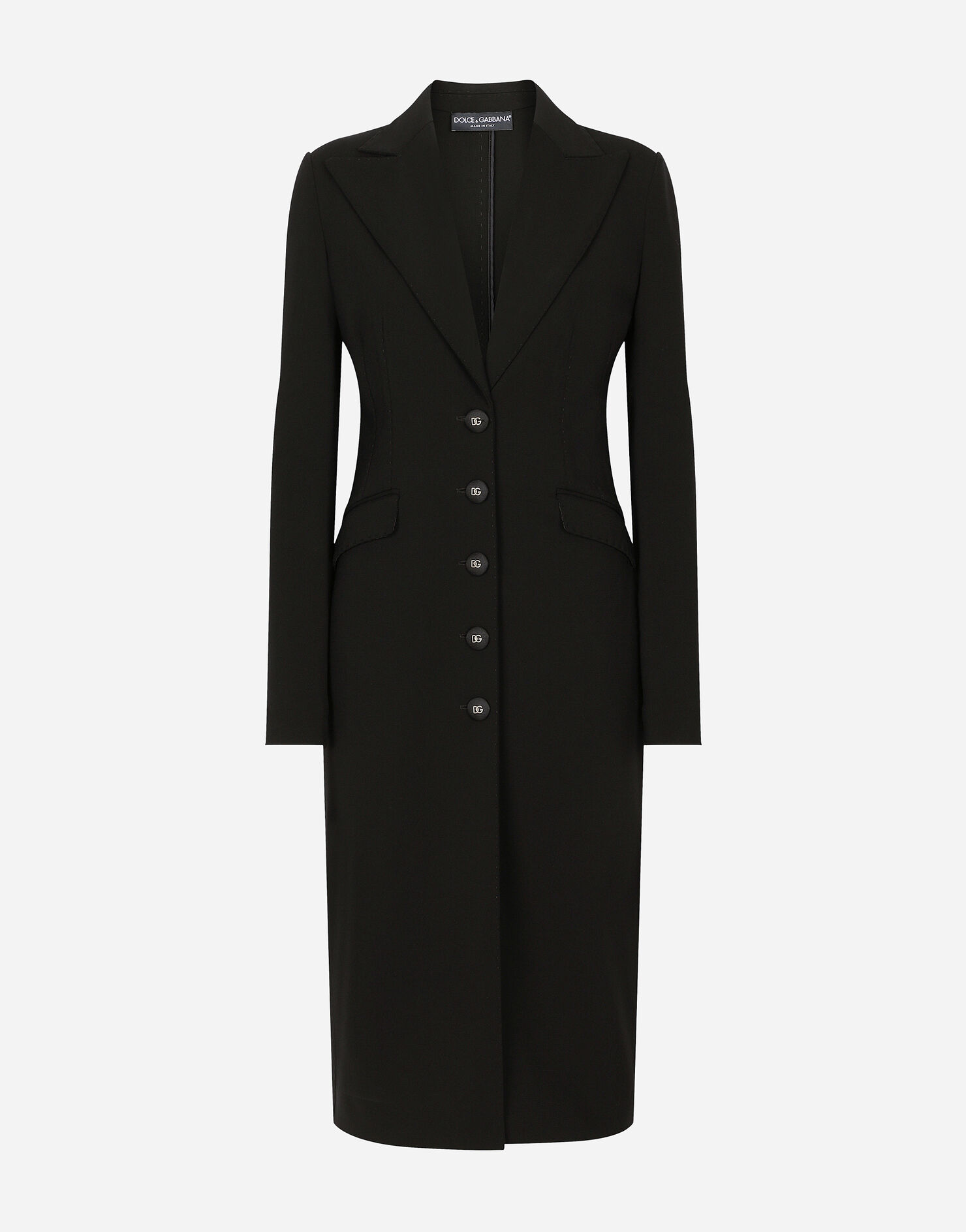 Jersey Milano rib coat in Black for Women | Dolce&Gabbana®