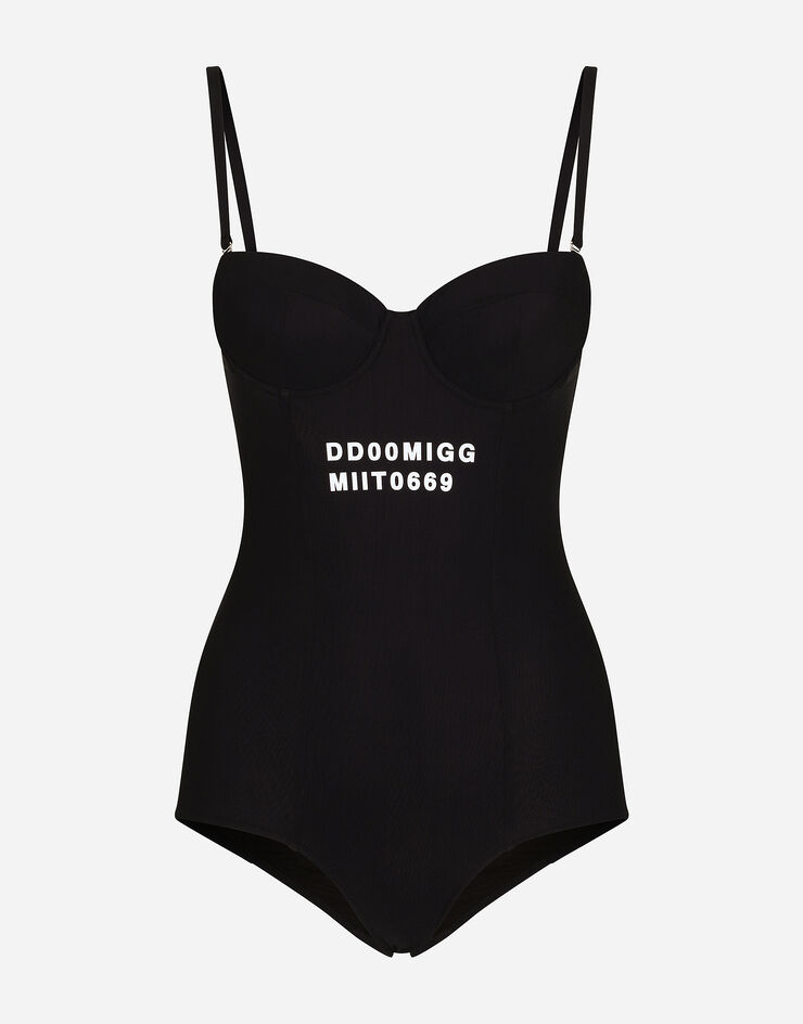 One Piece Balconette Swimsuit With Dgvib3 Print In Black For For Women