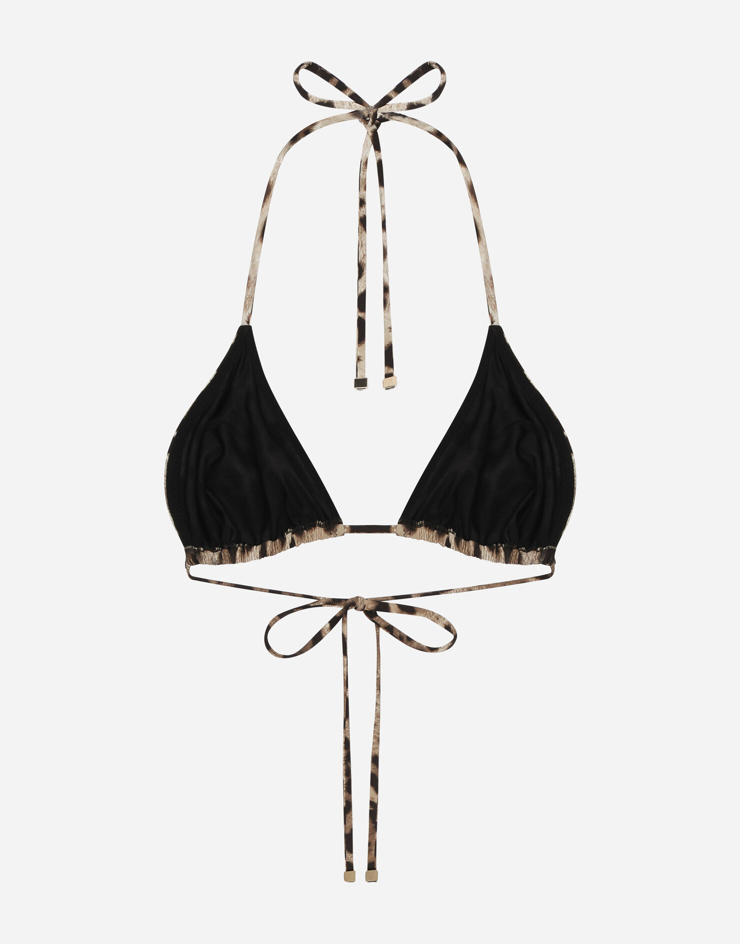 Leopard-print triangle bikini top in ANIMAL PRINT for Women | Dolce ...