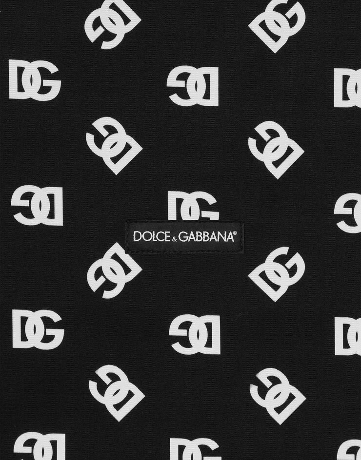 Black canvas shopper with white DG design