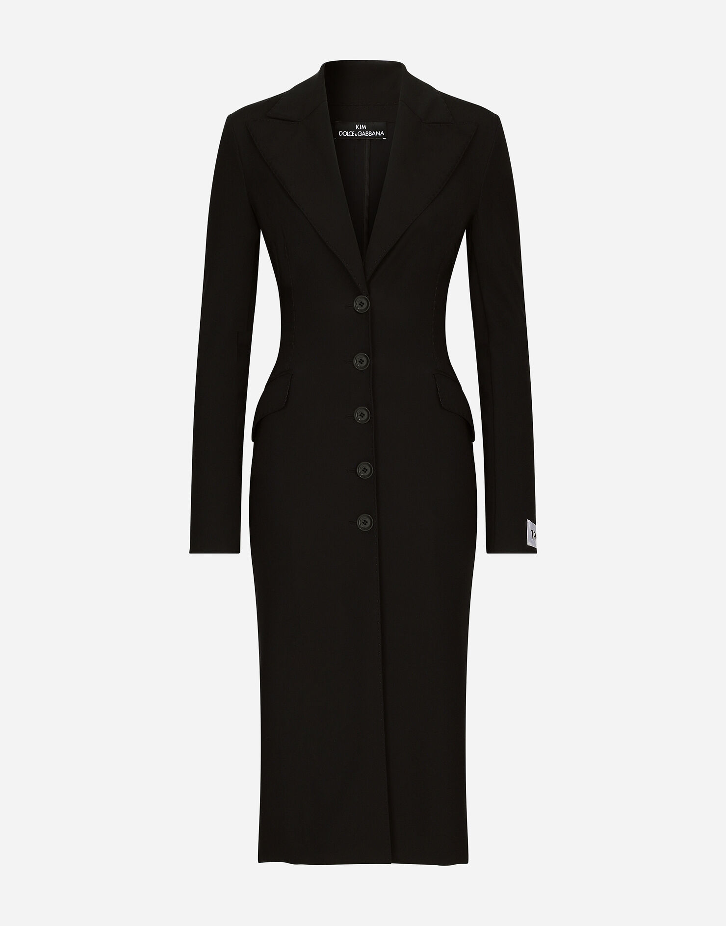 Kim Dolceandgabbana Jersey Coat Dress With The Re Edition Label In Black