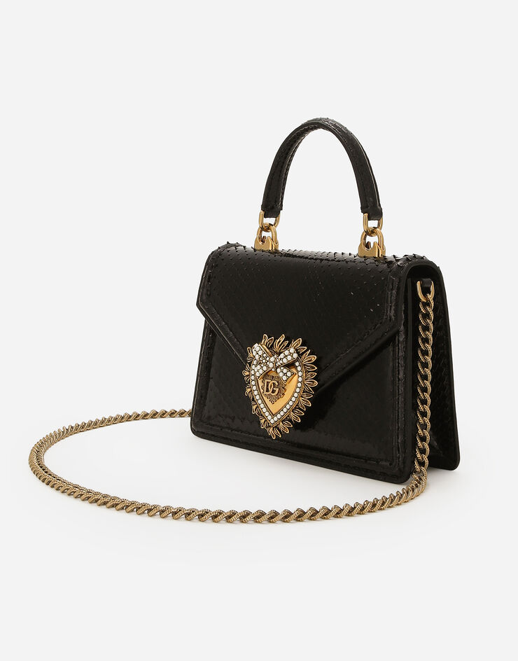 Small Devotion bag in python skin in Black for Women | Dolce&Gabbana®