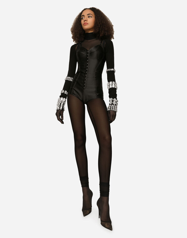 Kim Dolceandgabbana Jersey Milano Rib Shrug With Rhinestone Embellishment