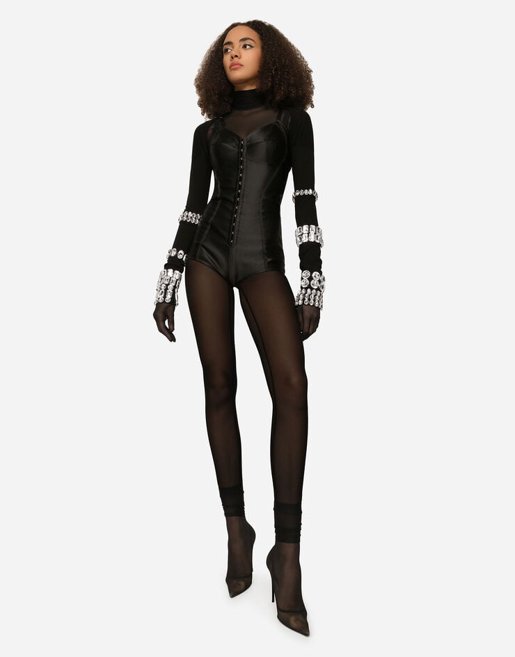 Kim Dolceandgabbana Jersey Milano Rib Shrug With Rhinestone Embellishment