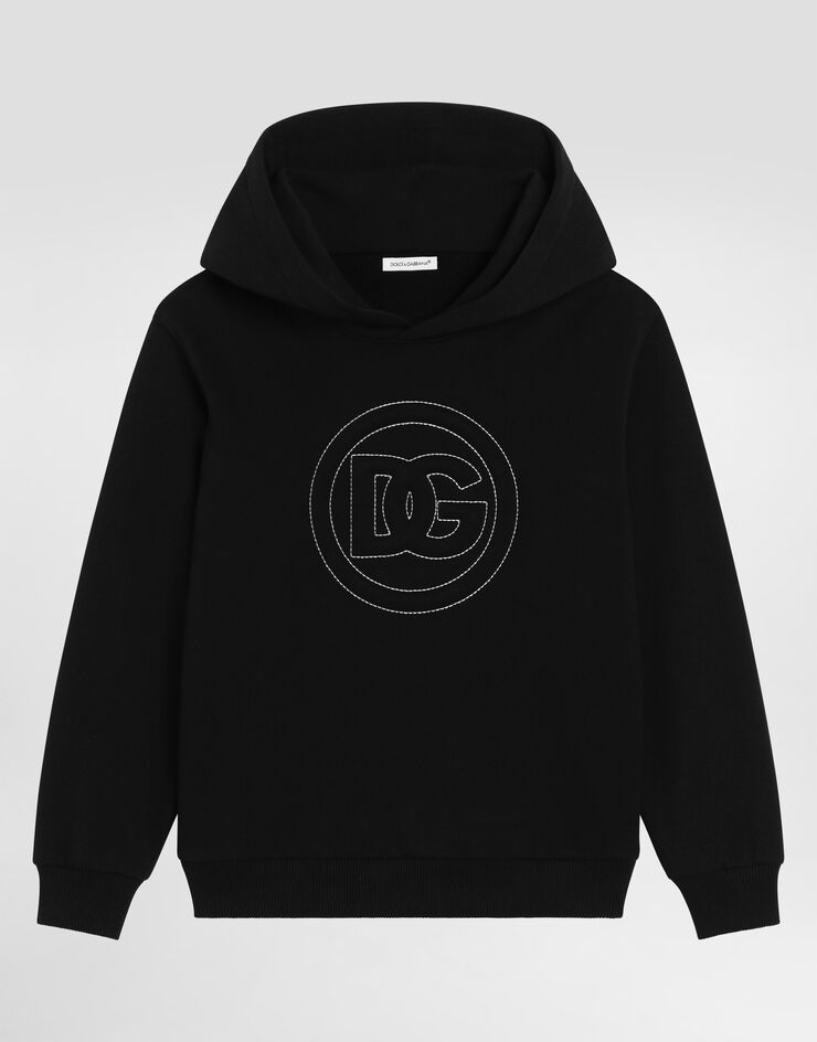Hoodie with DG logo in Black for Boys | Dolce&Gabbana® US