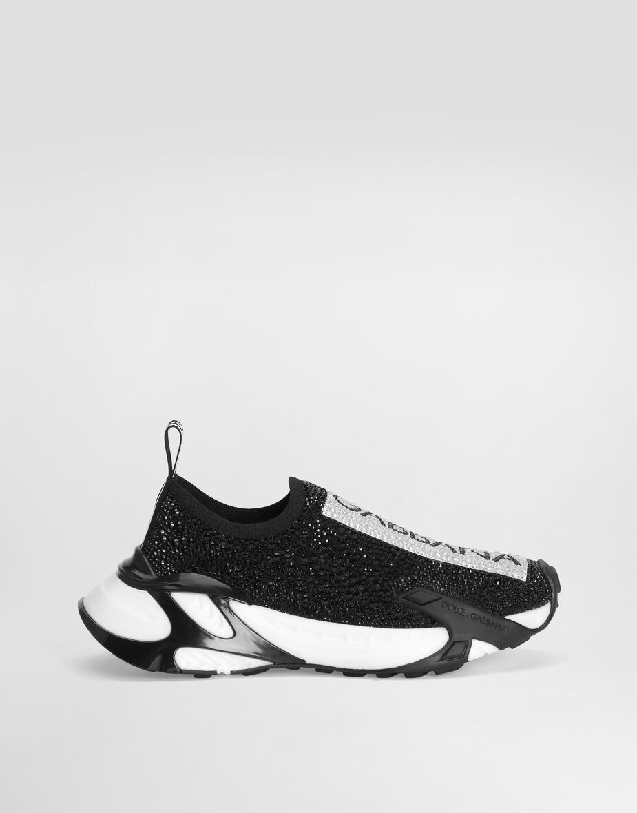 Fast sneakers with fusible rhinestones in White for Women | Dolce ...