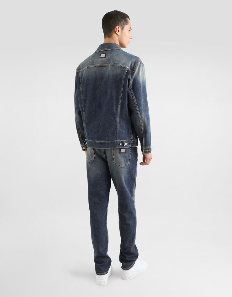 Stretch light blue wash denim jacket in Multicolor for Men | Dolce ...