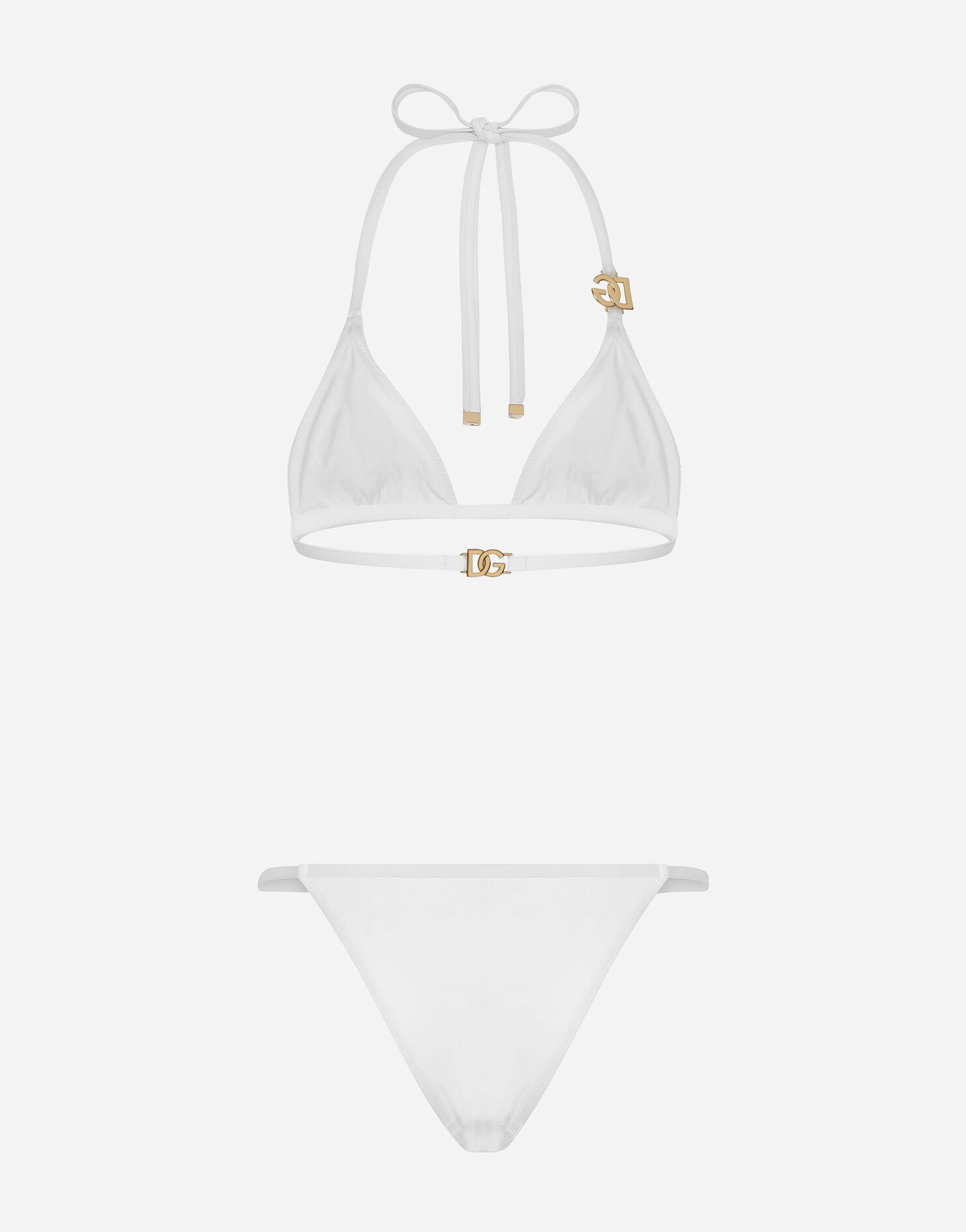 Triangle bikini with DG logo in White for | Dolce&Gabbana® US
