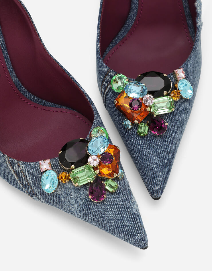 Patchwork denim pumps in Blue for Women | Dolce&Gabbana® US