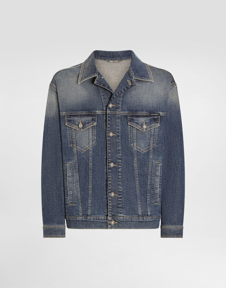 Stretch light blue wash denim jacket in Multicolor for Men | Dolce ...
