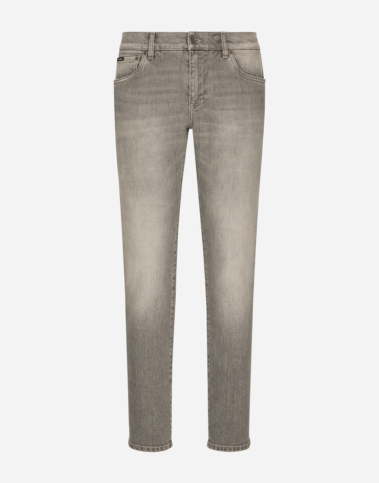 Slim Fit Stretch Gray Denim Jeans In Grey For Men Dolceandgabbana®