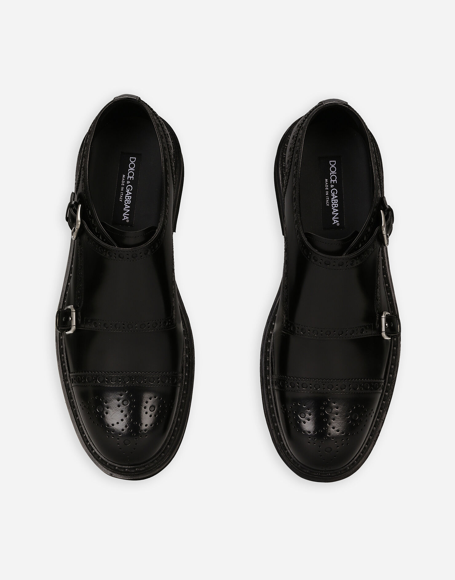 Brushed calfskin monkstrap shoes in Black for Men | Dolce&Gabbana® US