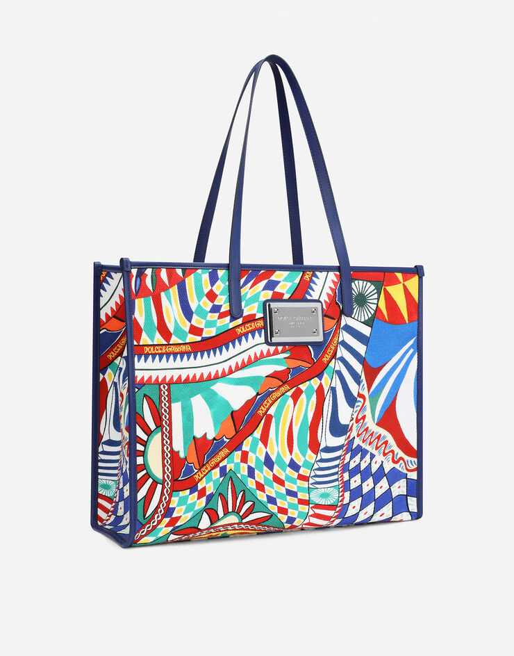 Large printed canvas shopper in Multicolor for for Men | Dolce&Gabbana®