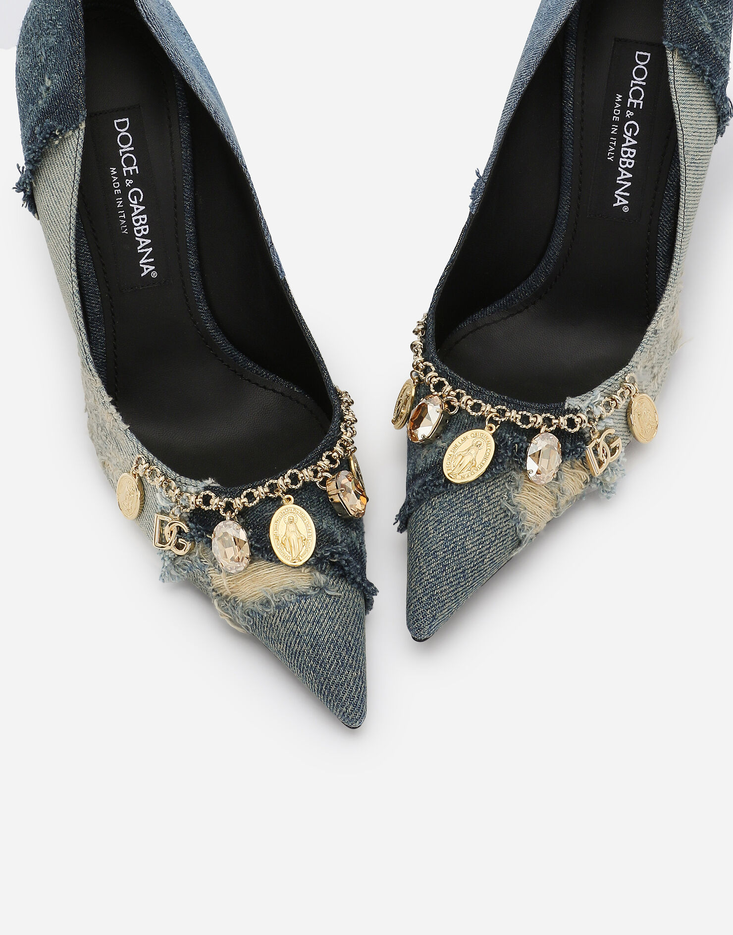 Patchwork denim pumps in Blue for Women | Dolce&Gabbana® US