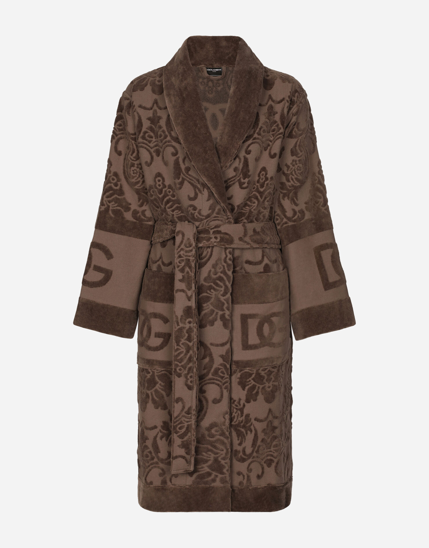 Bathrobe in Terry Cotton Jacquard in Multicolor | Dolce&Gabbana® US