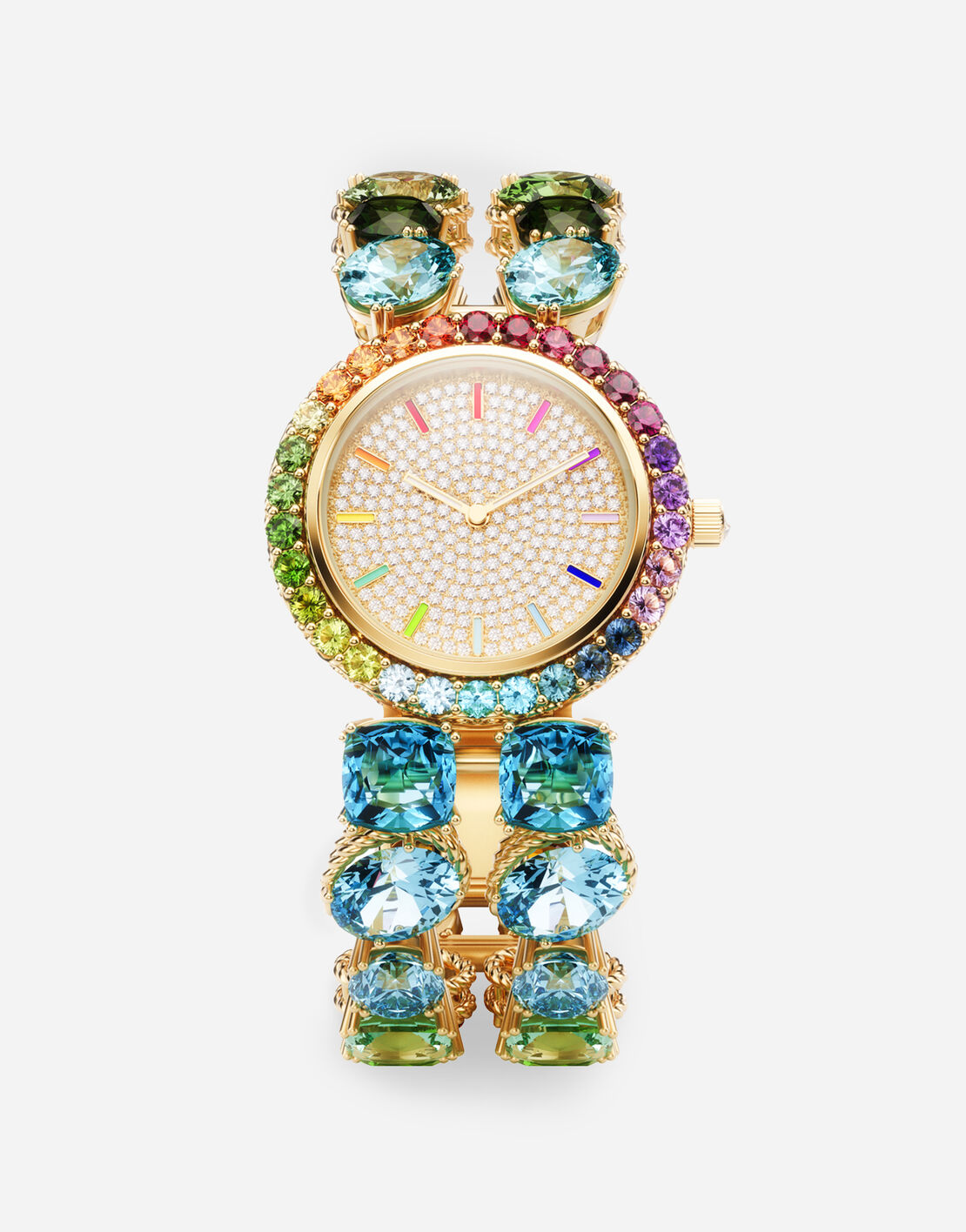 Watch with multi-colored gems in GOLD for Women | Dolce&Gabbana® US