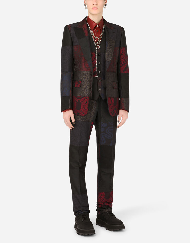 Jacquard patchwork Sicilia-fit suit in Multicolor for Men | Dolce&Gabbana®
