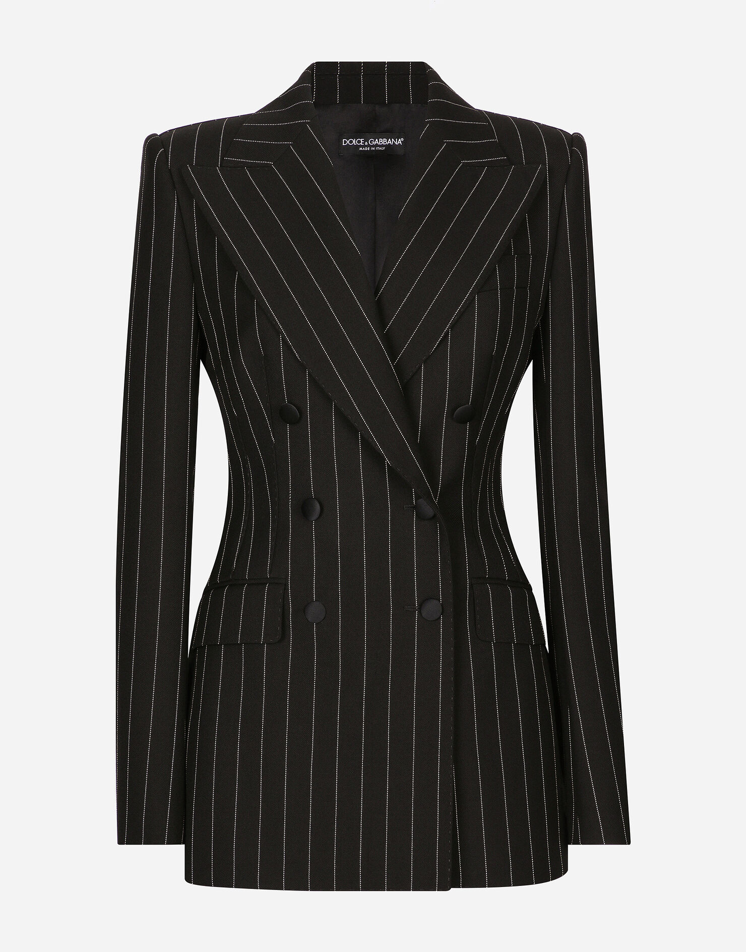 Double-breasted pinstripe wool Turlington jacket in Multicolor for ...