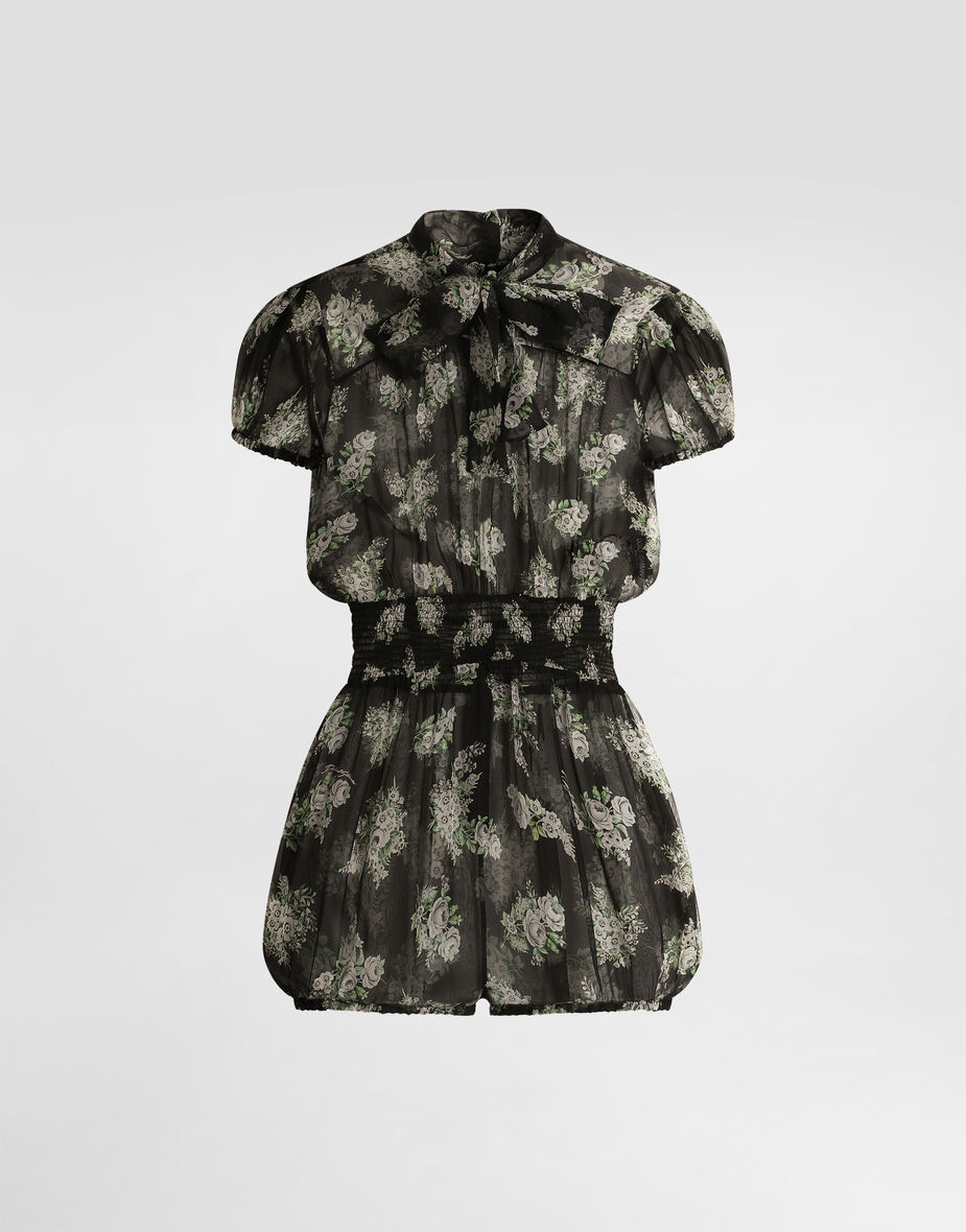 Small flower bouquet-print chiffon jumpsuit en Multicolor pour femme ...