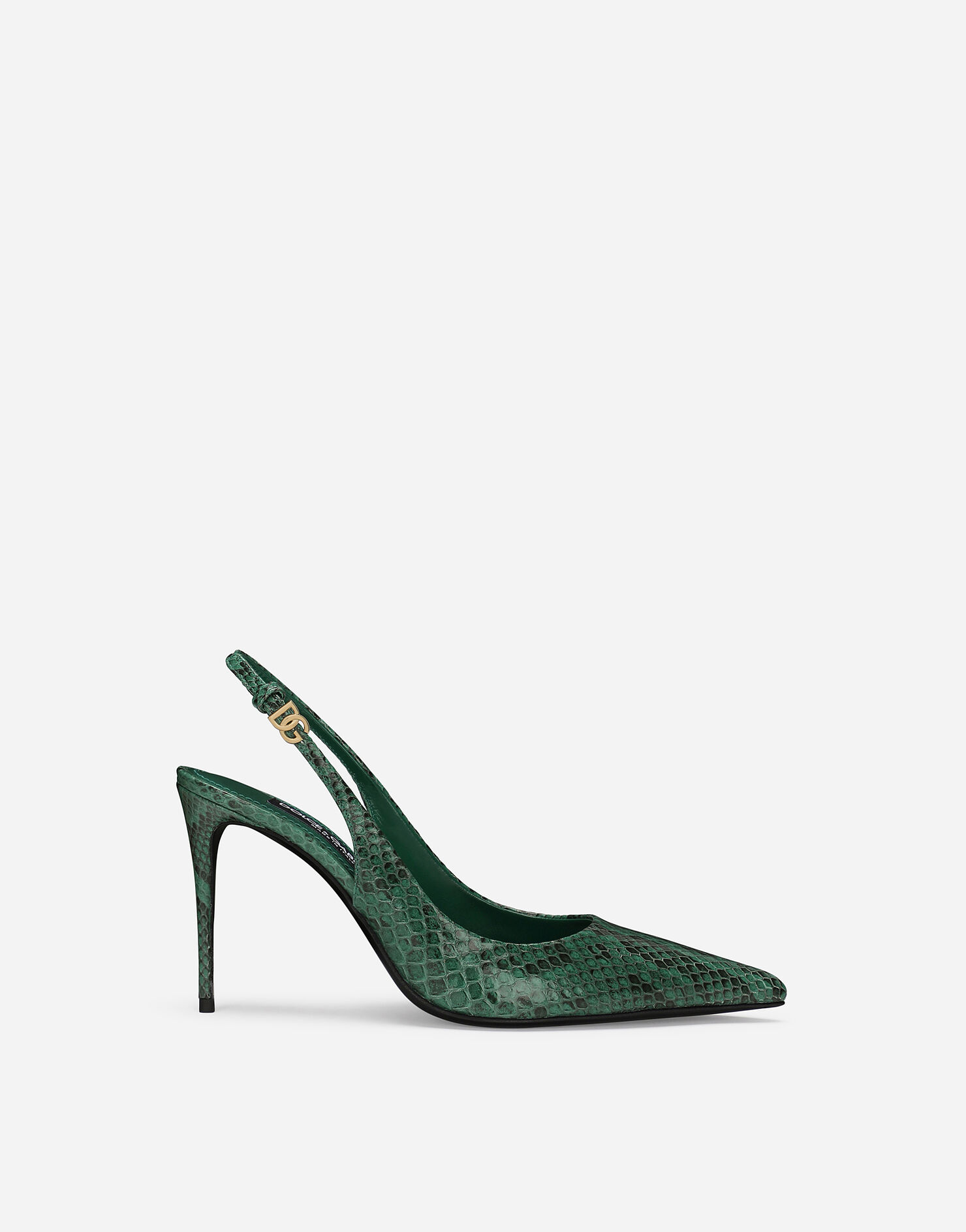 Python skin slingbacks in Green for Women | Dolce&Gabbana® US