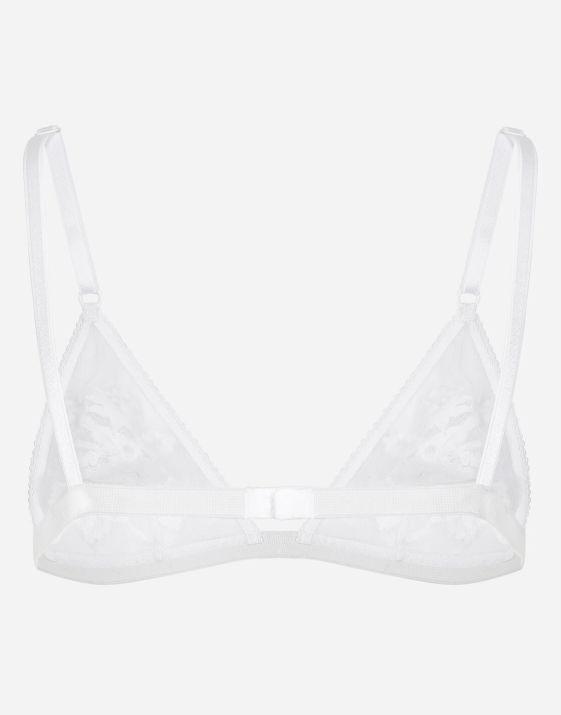 Lace and tulle soft-cup triangle bra in White for Women | Dolce&Gabbana® US