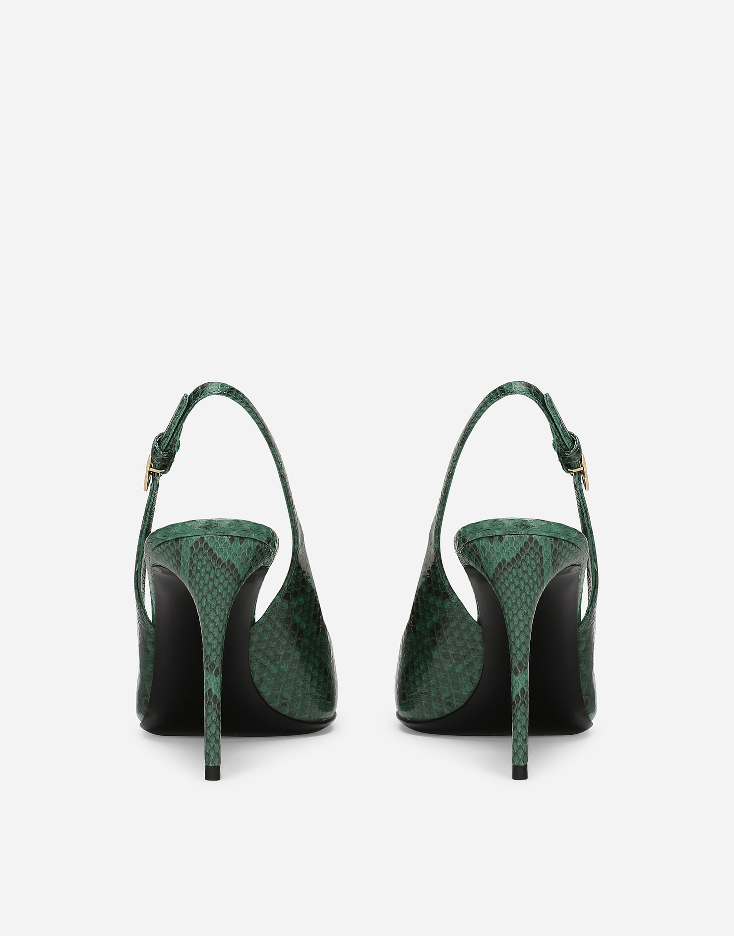 Python skin slingbacks in Green for Women | Dolce&Gabbana® US