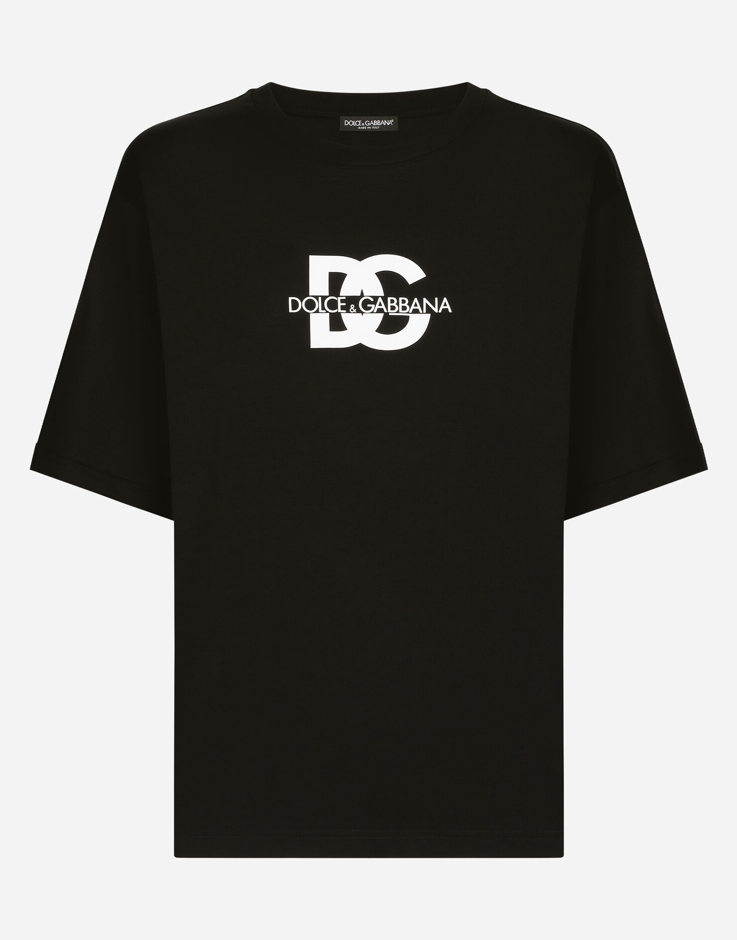 Short-sleeved T-shirt with DG logo print in Black for Men | Dolce ...