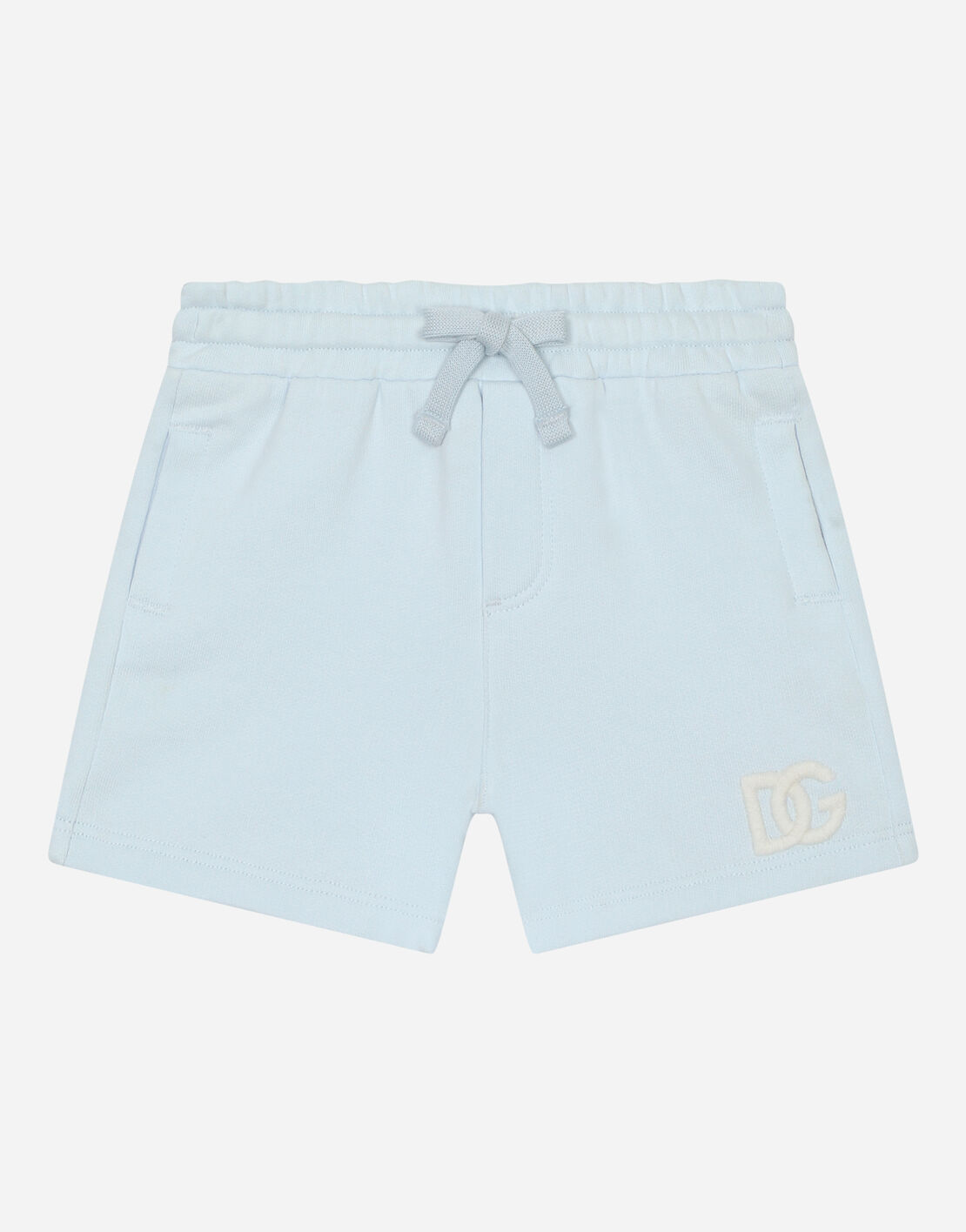Jersey jogging shorts with DG logo embroidery in Grey for Boys | Dolce ...