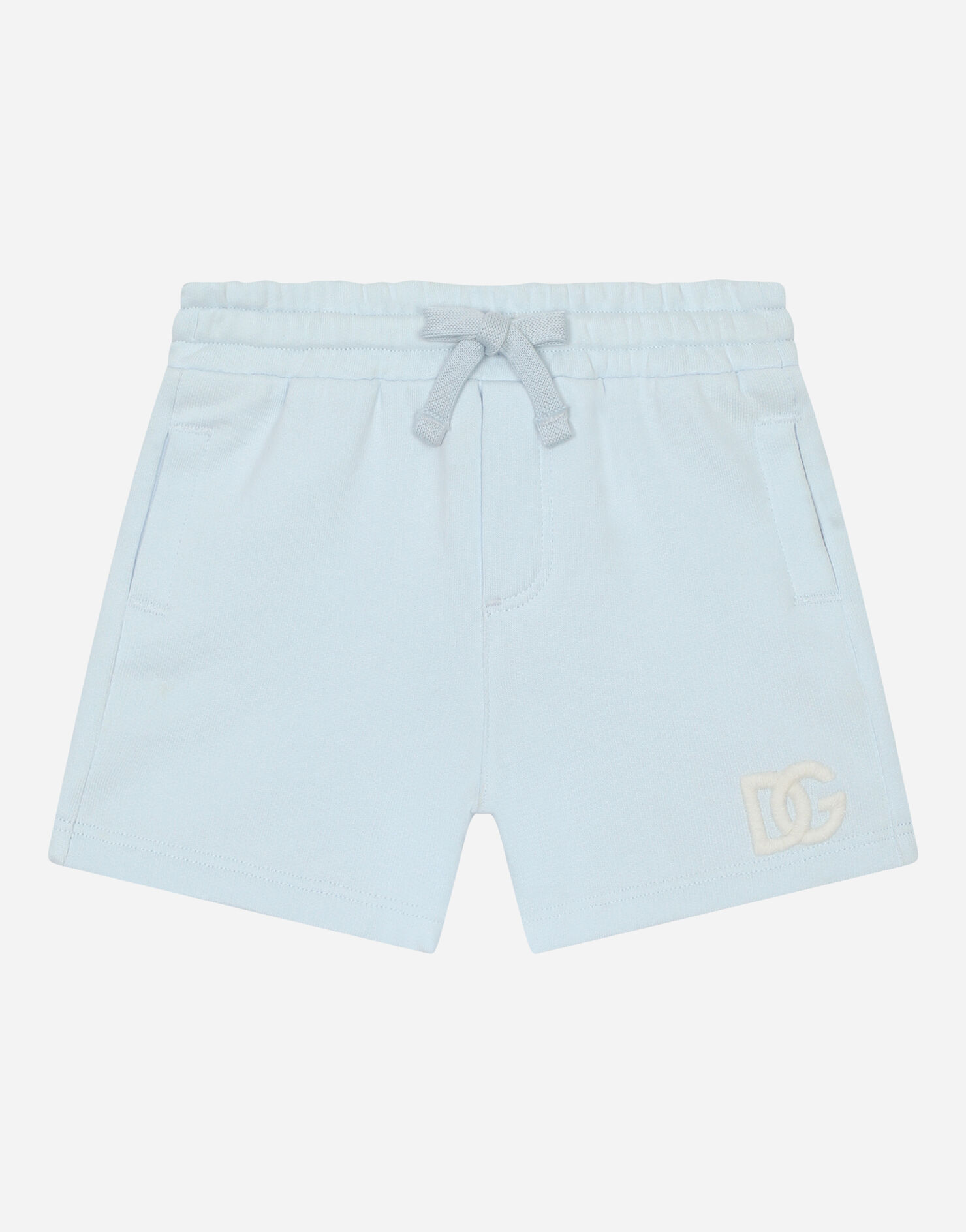 Jersey jogging shorts with DG logo embroidery in Grey for Boys | Dolce ...