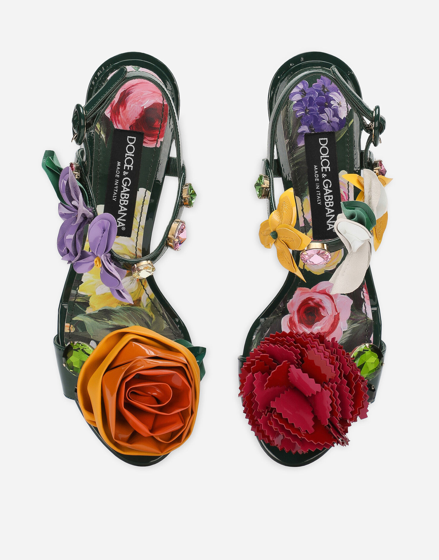 Patent leather sandals in Green for Women | Dolce&Gabbana® US