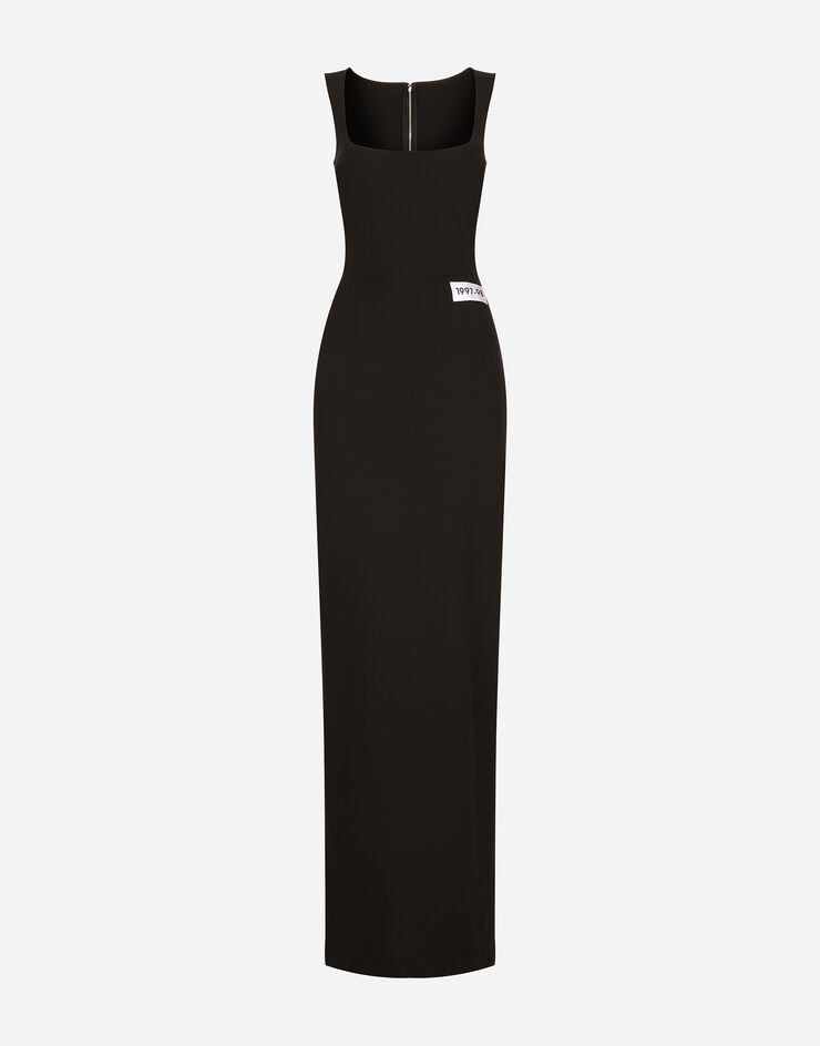 Kim Dolceandgabbana Long Jersey Milano Rib Dress In Black For Women