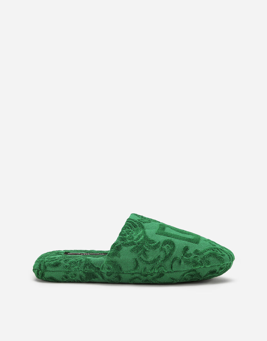 Jaquard Cotton Terry Slippers in Multicolor | Dolce&Gabbana® US