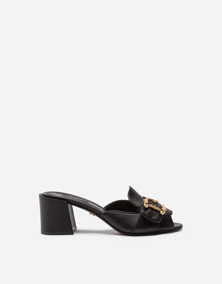 Nappa leather sliders with baroque DG