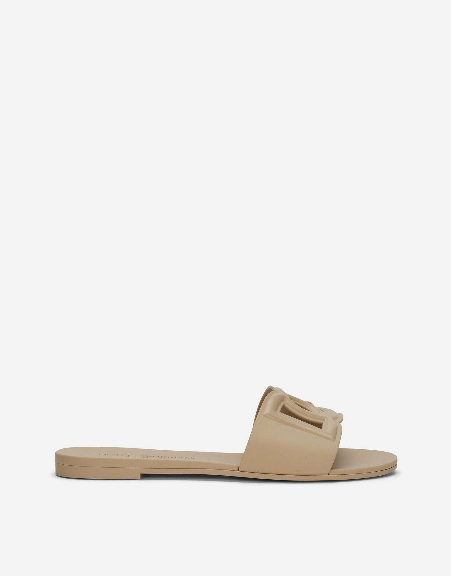 Rubber beachwear sliders in Beige for Women | Dolce&Gabbana® US