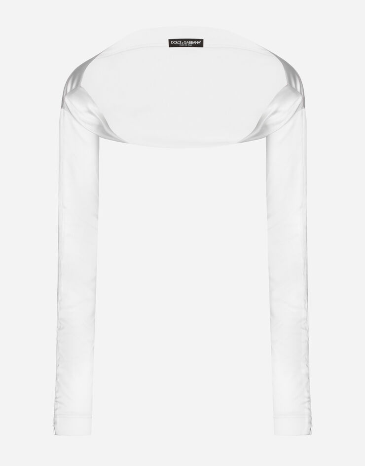 KIM DOLCE&GABBANA Satin shrug in White for Women | Dolce&Gabbana®