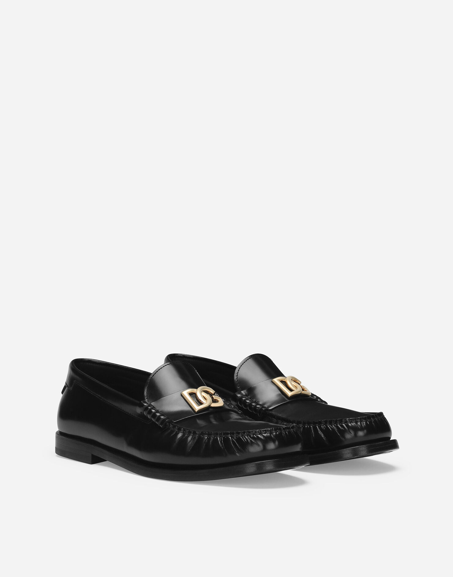 Brushed calfskin loafers in Black for Men | Dolce&Gabbana® US