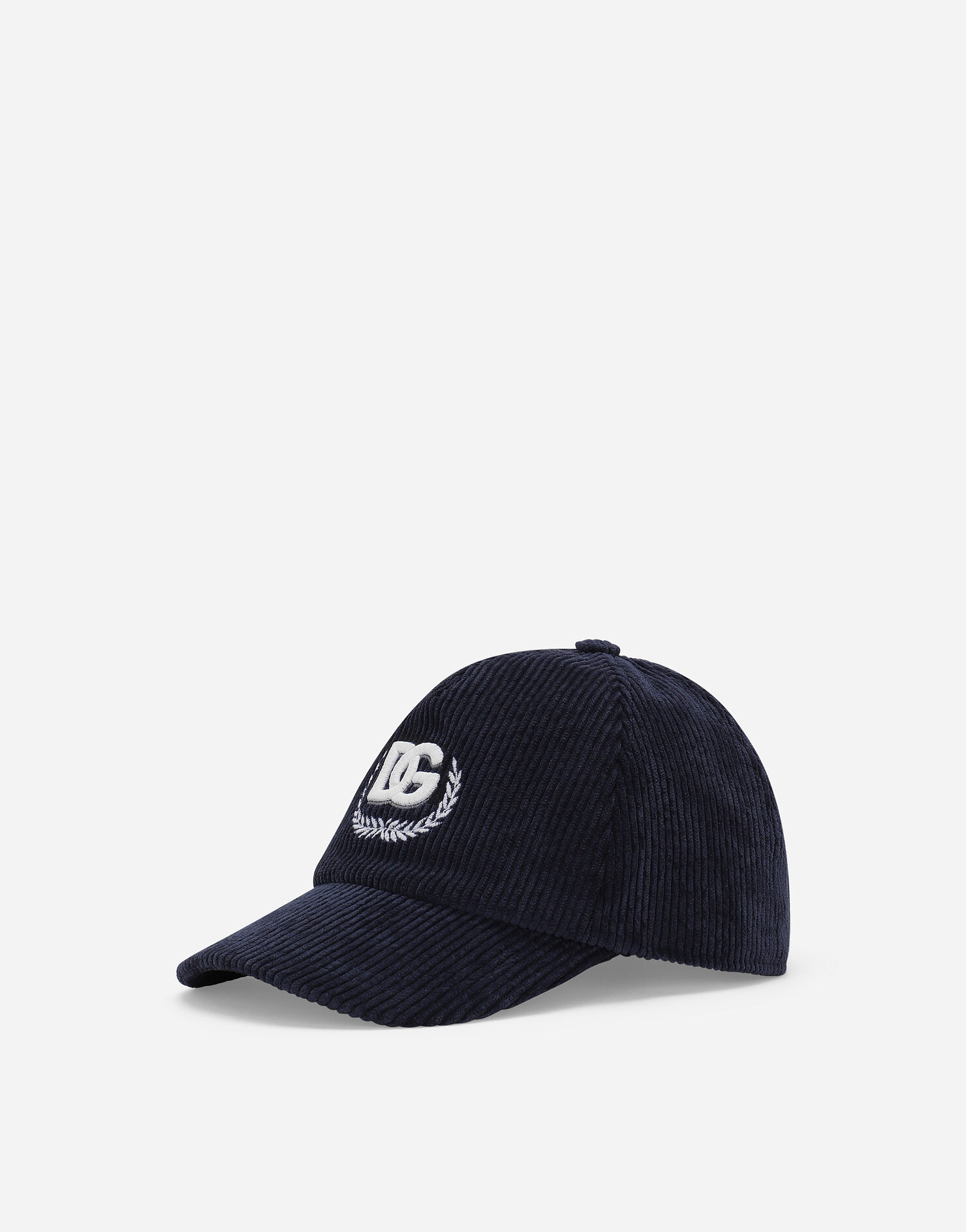 Corduroy baseball cap with DG laurel logo in Blue for Boys | Dolce ...