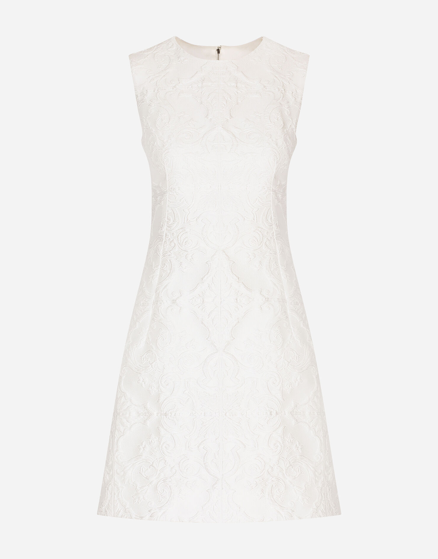 Short brocade dress in White for Women | Dolce&Gabbana® US