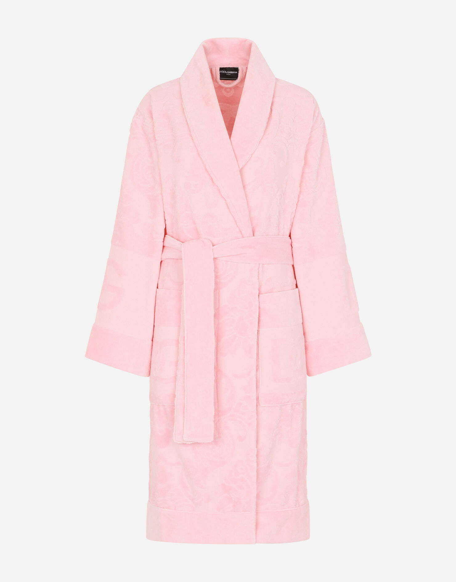 Bath Robe in Terry Cotton Jacquard in Multicolor | Dolce&Gabbana® US