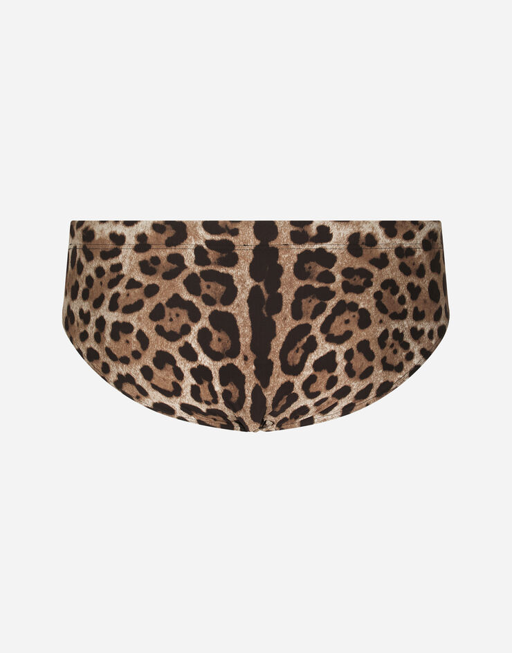 Leopard-print swim briefs with high-cut leg in Animal Print for Men ...