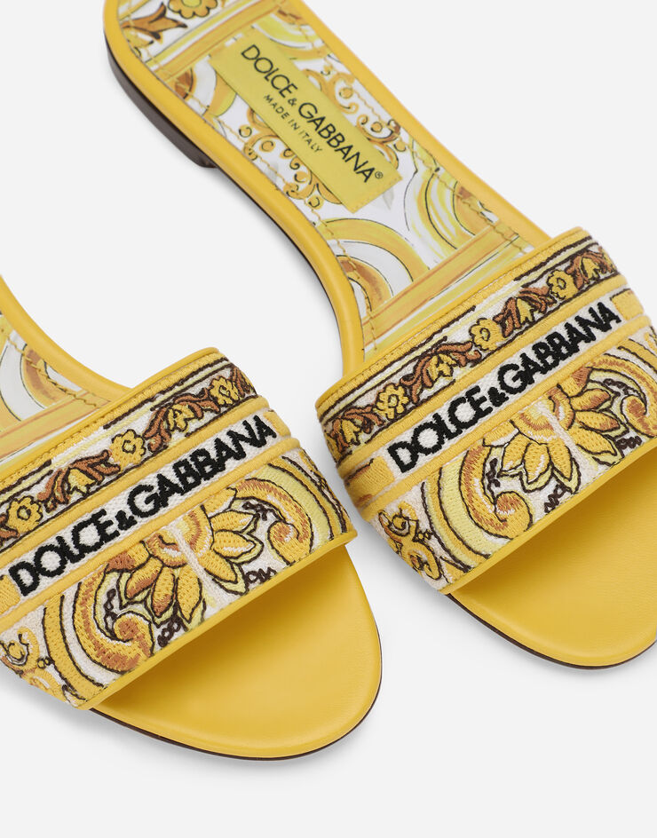Sliders with embroidered majolica pattern in Print for Women | Dolce&Gabbana® US