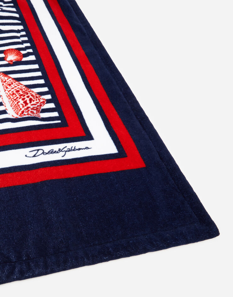 Beach towel in sponge with shell print