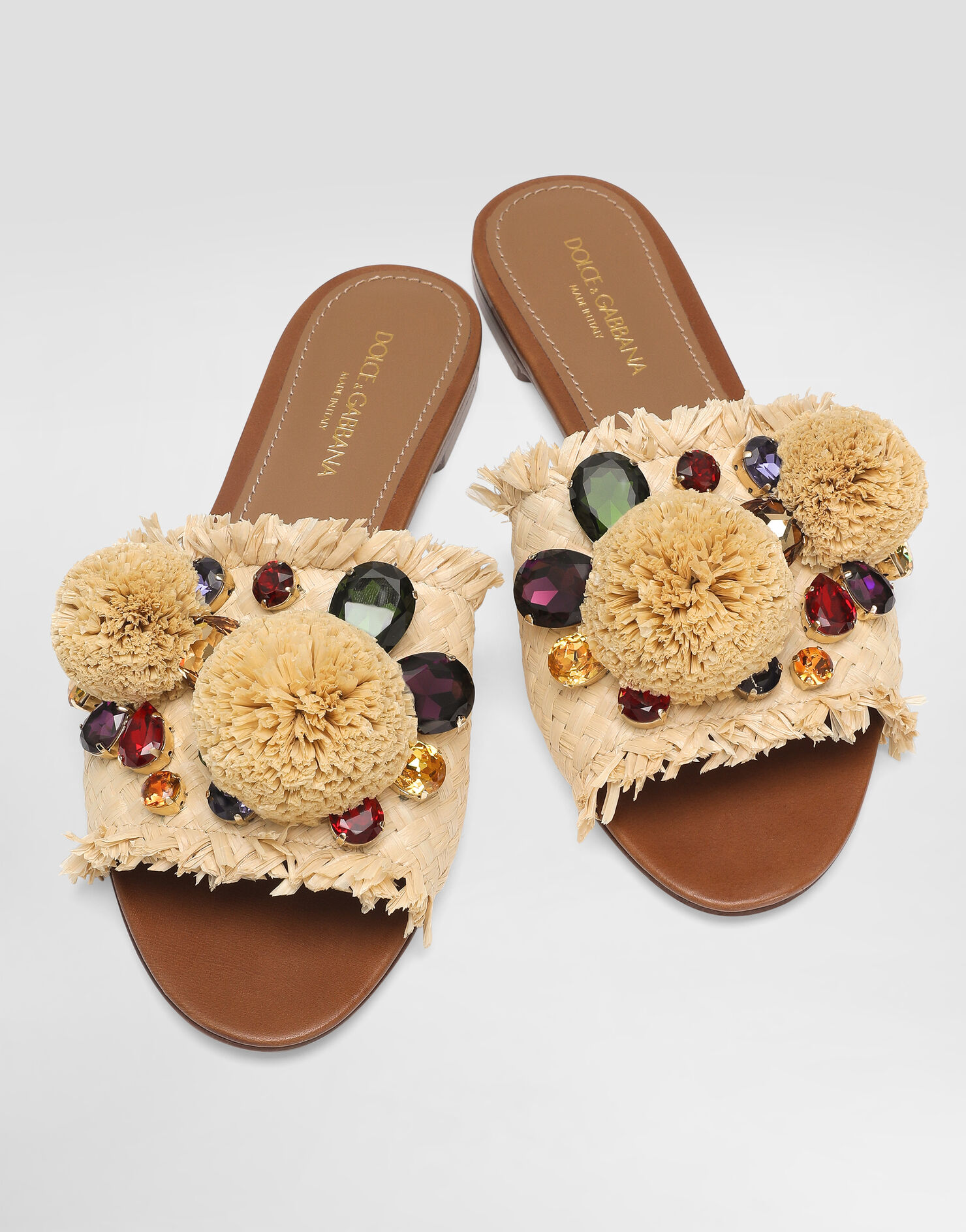 Braided slipper with fringes in Multicolor for Women | Dolce&Gabbana® US