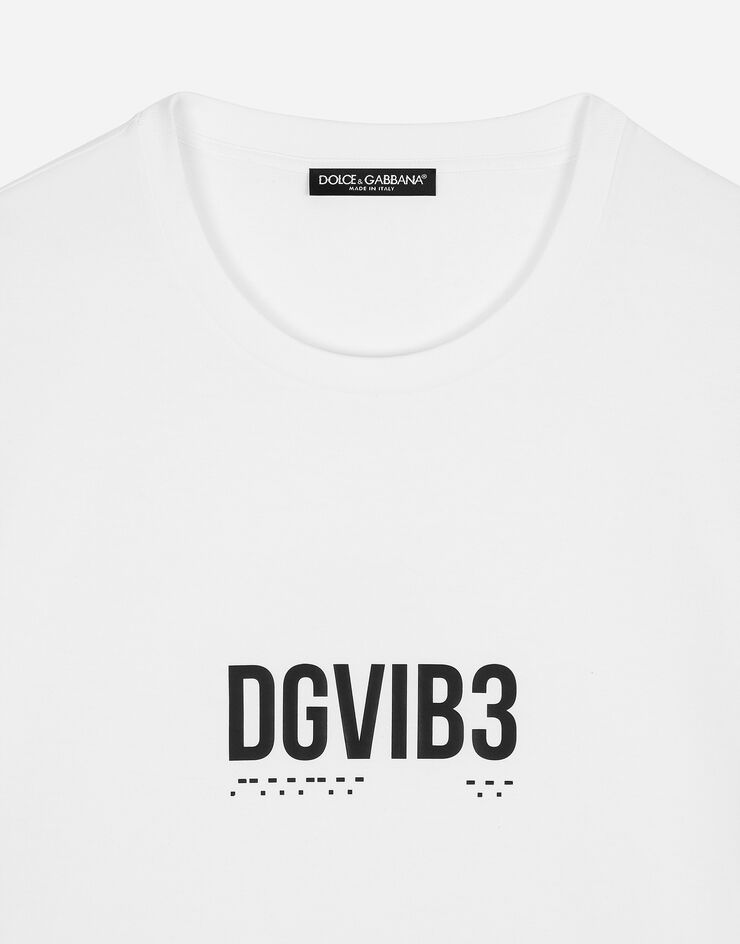 Cotton jersey T-shirt with DGVIB3 print and logo in White for for Men ...