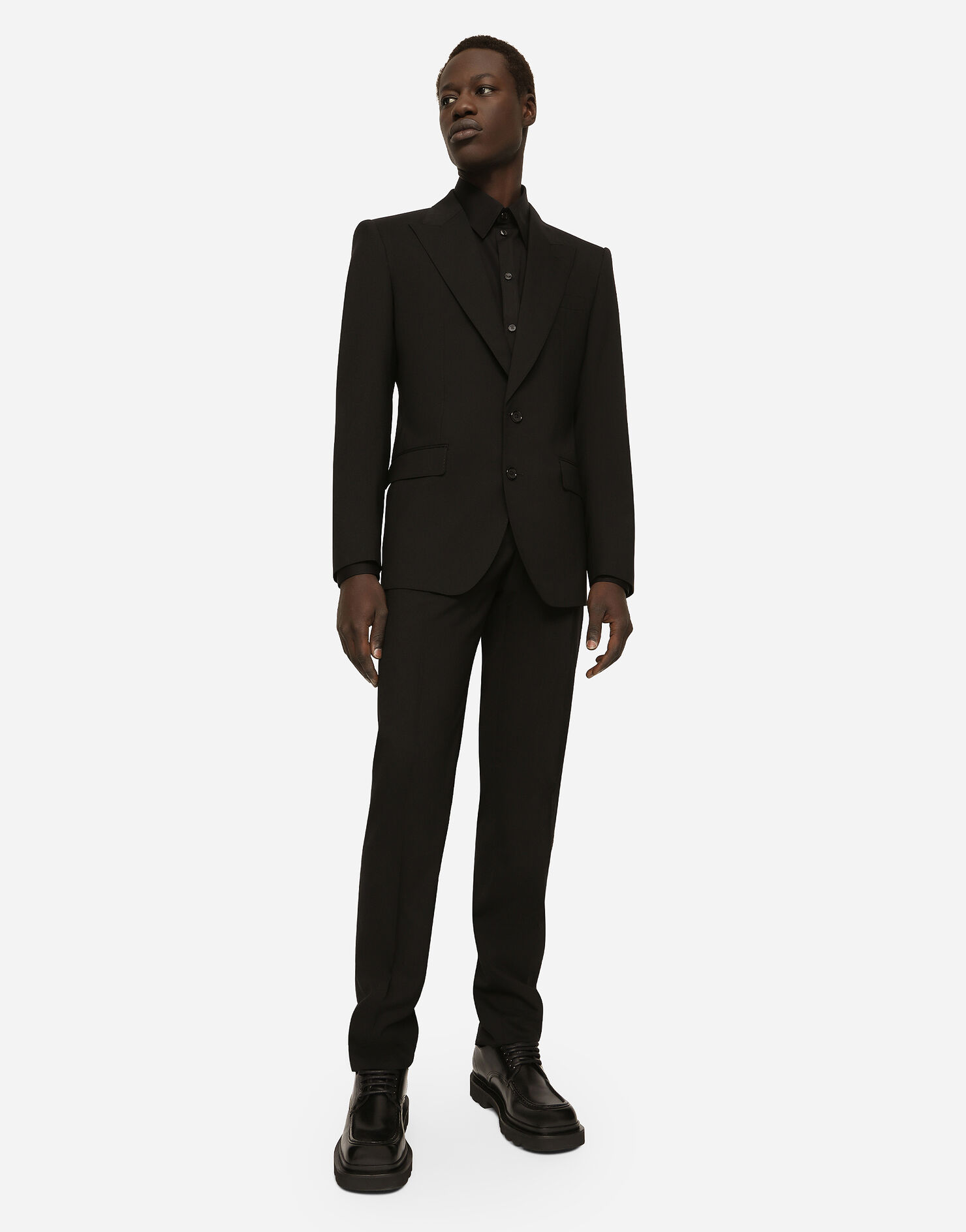Stretch wool Sicilia-fit suit in Black for Men | Dolce&Gabbana® US