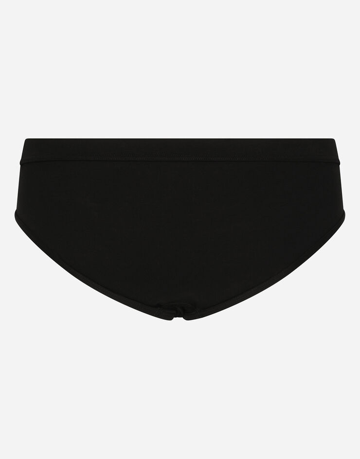 Slip mi-long en jersey bi-stretch avec étiquette logo en Noir pour pour ...